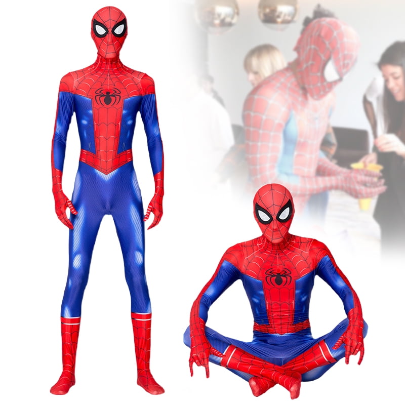 The Amazing Spider Man Costume For Adult Halloween Role Play Wearing With Headgear One Piece