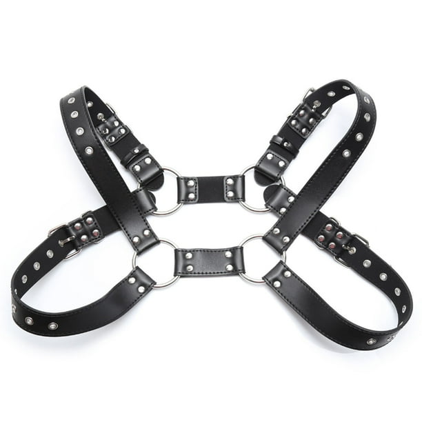 Adjustable Multi-Buckle Body Belt Stylish Lightweight Black Leather ...