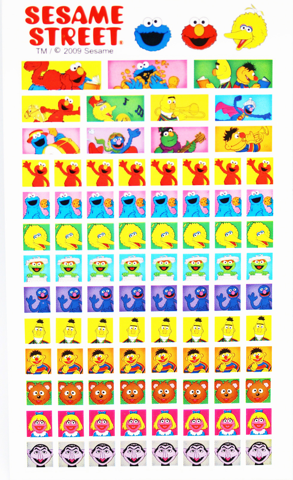 Sesame Street Assorted Characters Mini Spot Stickers (91 Stickers ...