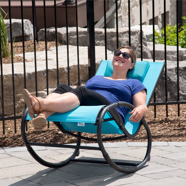 Vivere Wave Rocker on Ocean Blue with Dark Grey Aluminum Frame ...