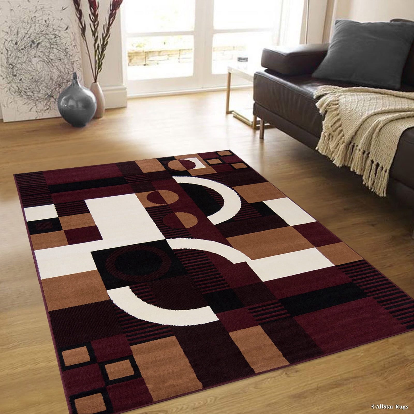 Allstar Burgundy Area Rug. Contemporary. Abstract. Traditional. Formal ...