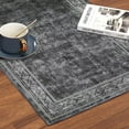 ZACOO 8x10ft Gray Area Rug, Modern Bordered, No-Slip, for Living ...