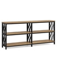 Fnova 71 Inch 3-Tier Industrial Console Table with Storage Shelves ...