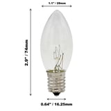 25 Pack Decorative C9 Clear Replacement Bulbs, E17 Base, 7 Watt, Cool ...