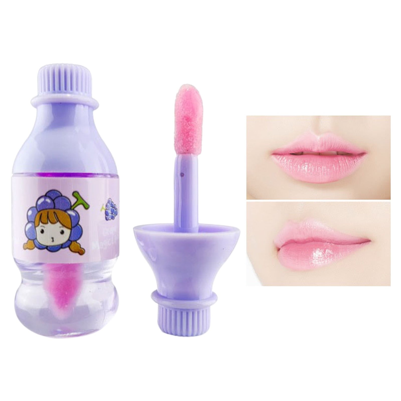BAODANFU Fruit Flavored Cute Lip Oil Clear Moisturizing Discolored Lip ...