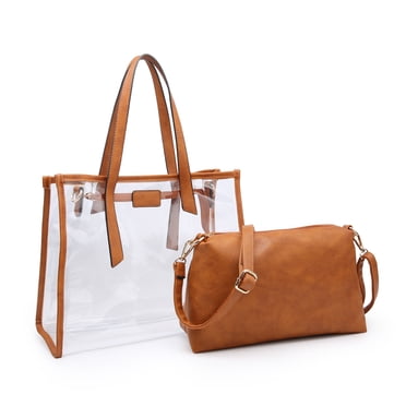 DALIX Clear Transparent Shopping Bag Security Work Tote (Zippered) in ...