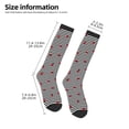 Naloa Ladybugs on Black and White Striped Thigh High Socks Extra Long ...