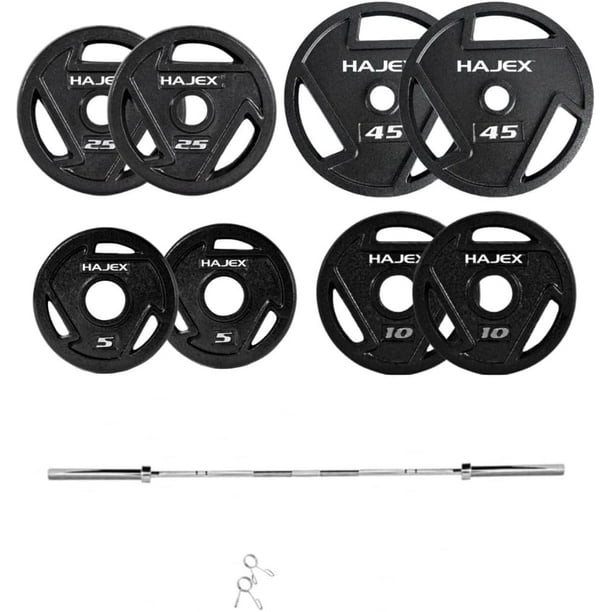 HAJEX Tri Grip Standard Cast Iron Weight Plates' Sets - 35, 70, 85, 145 ...