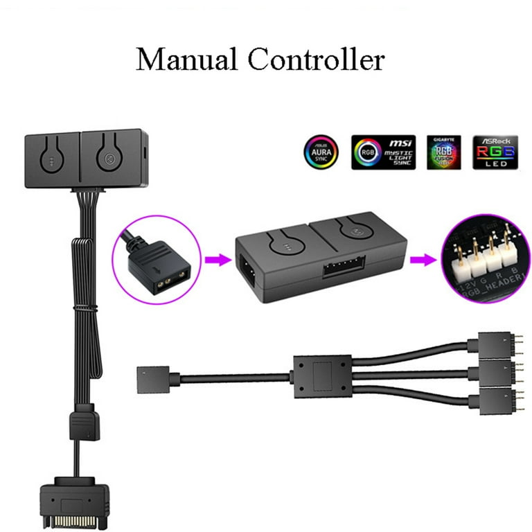 Gigabyte RGB Fusion Extension VVFLED PC Fan Hub RGB Splitter LED Strip ...