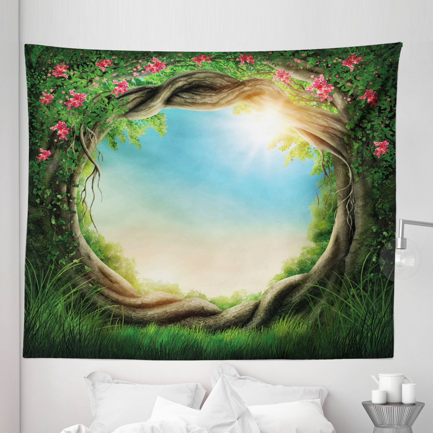 Tree Tapestry, Enchanted Forest in Spring Fresh Growth Foliage Blossoms ...