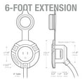 NOCO GCP1E 15A 125V AC Port Plug with 6-Foot Integrated Extension Cord ...