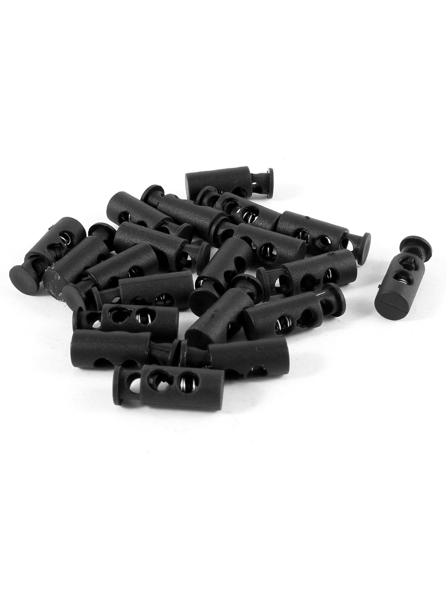 20 Pcs Double Holes 8mm Cylinder Hard Plastic Cord Locks for Backpack ...