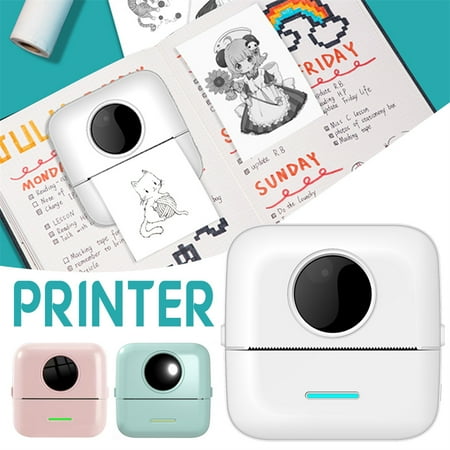 Mini Portable Sticker Printer,Inkless Pocket Printer, Bluetooth Photo ...