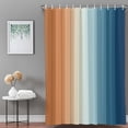 Bathroom Shower Curtain Gradient Orange Blue Watercolor Waterproof ...
