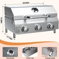 SIXDAY 3-Burner Tabletop Gas Grill, 30,000 BTU Portable Propane Grill ...