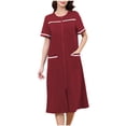 Bnwani Womens Nightgown,Nightgowns for Women,Short Sleeve,Casual,Solid ...