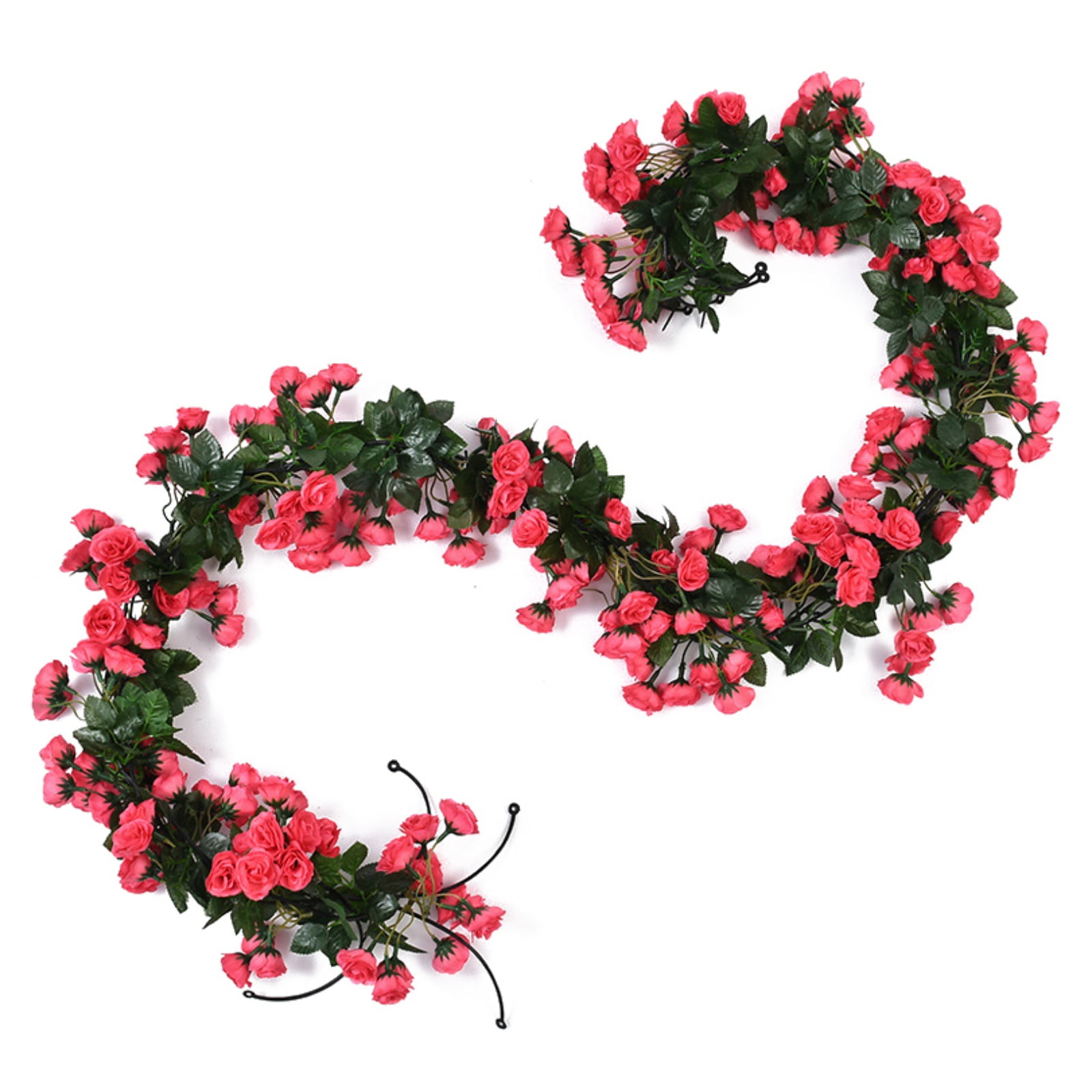 Artificial Rose Vine Flowers with Green Leaves-Hanging Fake Roses Vine ...