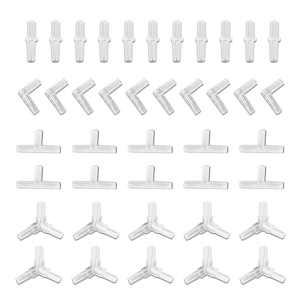 40 Pcs Aquarium Air Tubing Connector Include Y T L I Inline Tubing ...