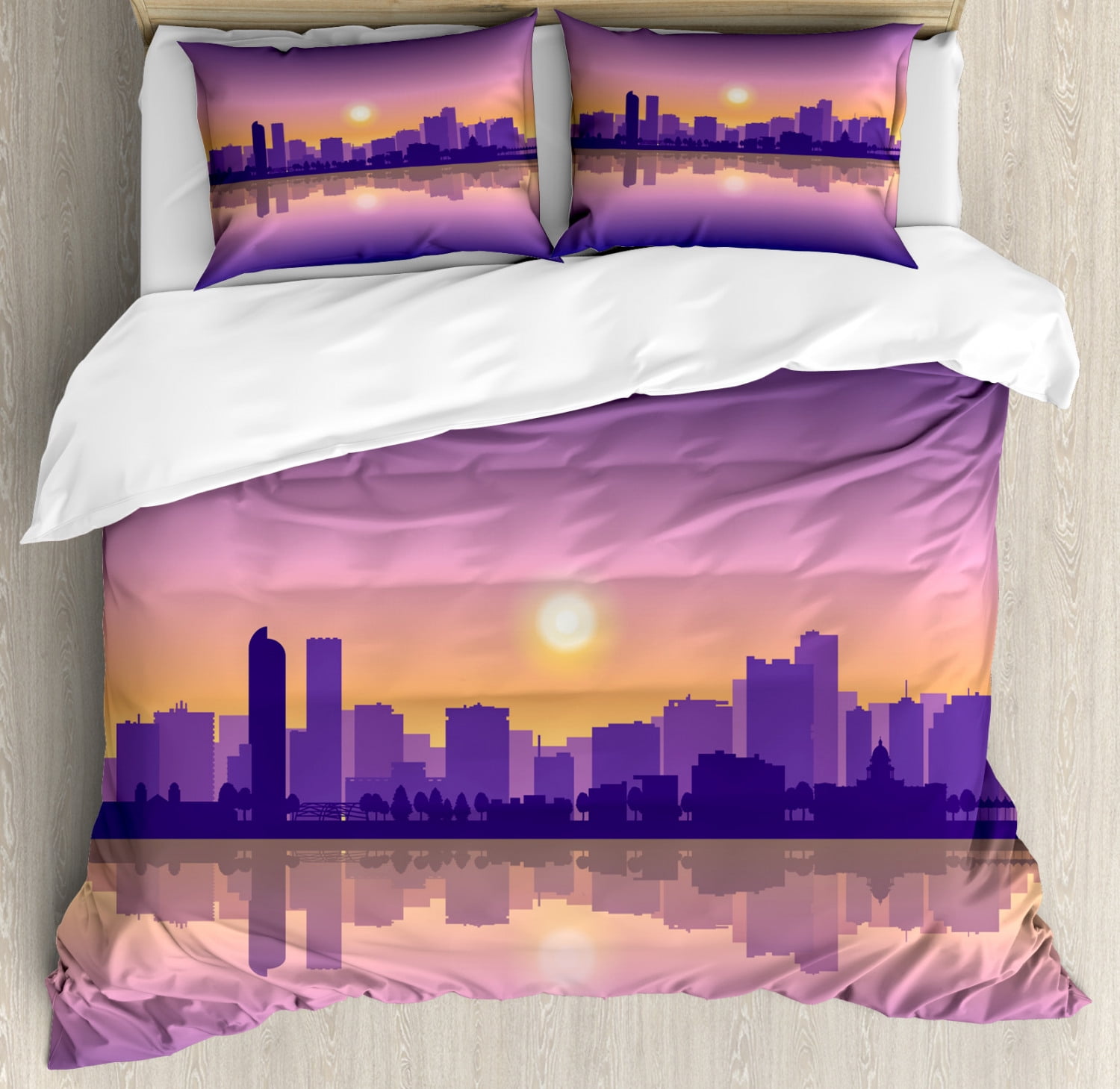 Denver Duvet Cover Set Queen Size, Dramatic Colorado Sunset Sky Scenery ...