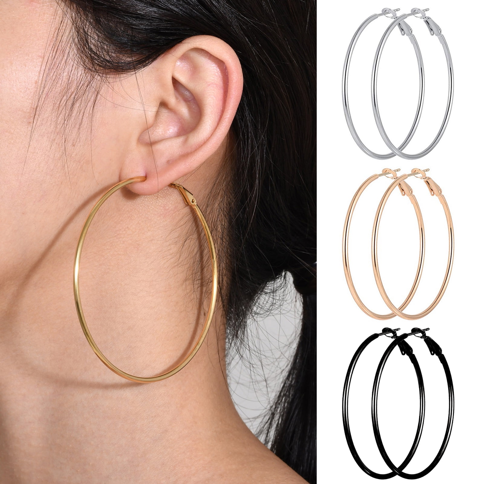 Click here for Visland 4 Pairs Women Ear Hoop Different Sizes Cir... prices