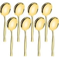 8 Pieces Stainless Steel Serving Spoons, Gold Banquet Serving Spoons ...