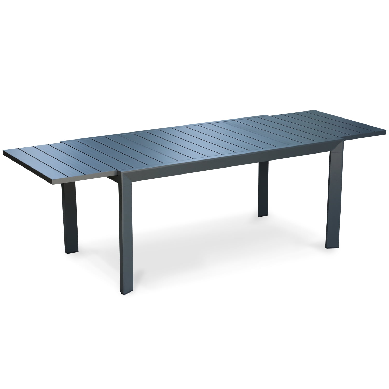 Aoodor All-aluminum Stretch Table with Wood Grain Top Stretchable to ...