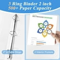 2 Inch D Ring Binders, 3 Ring Binder Fit Letter Size Paper, 2" Slant D ...