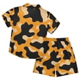 Orange Cow Pattern Boys' Hawaiian Shorts Sets Button Down Shirts 3T-10Y ...