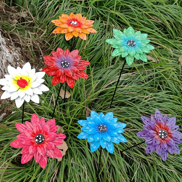 Iron Daisy Garden Stakes Decorative Flowers for Courtyards, Farms ...