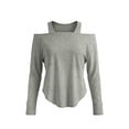 biudgviw Workout Tops for Women Casual Cold Shoulder Long Sleeve T ...