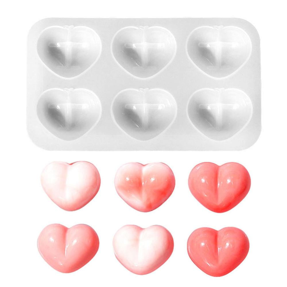 Heart Silicone Molds | 6 Cavity Silicone Mold Heart Shaped Casting ...