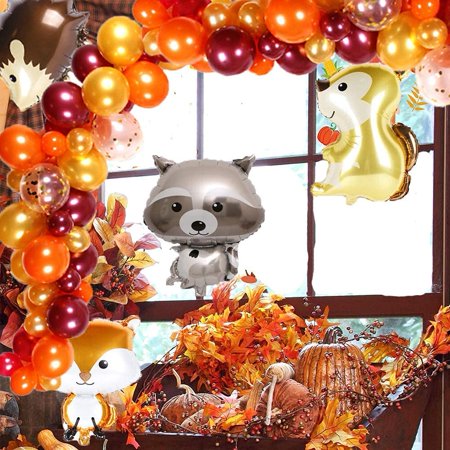 Woodland Jungle Forest Balloon Garland Arch Animal Balloons Gold Brown ...