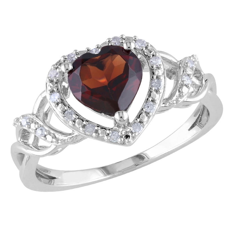 Click here for Gem And Harmony Garnet Heart Ring 1.50 Carats (Ctw... prices