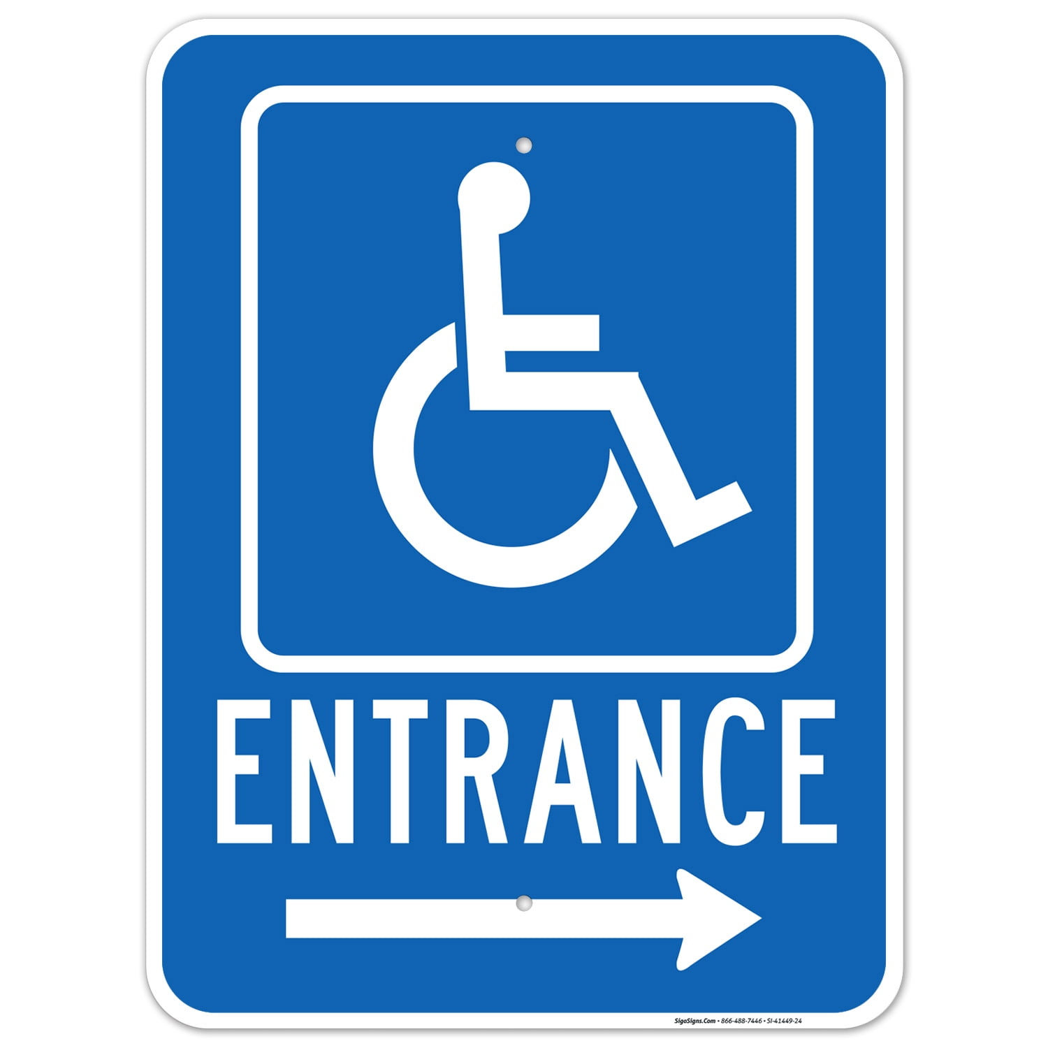 Right Arrow Handicap Entrance Sign, - Walmart.com