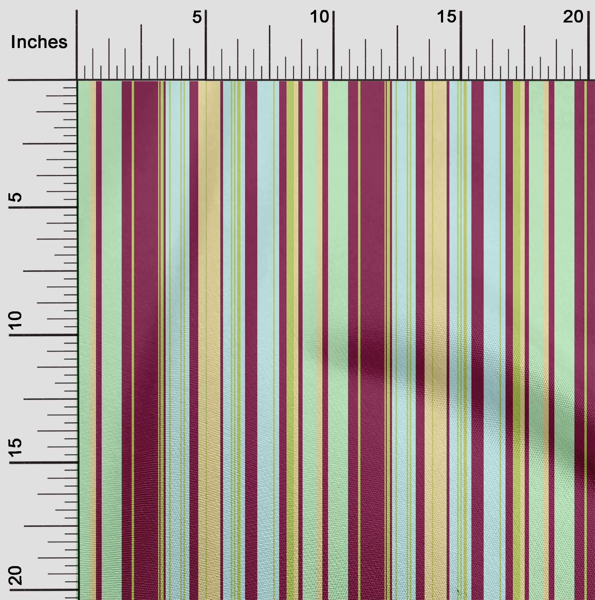 oneOone Silk Tabby Fabric Multicolor Stripe Print Fabric BTY 42 Inch ...