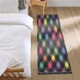72x23.5 Runner Rug Non Slip Washable Neon Rainbow Checkered Pattern ...