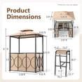 Demi Bonn 6.5 ft x 4 ft x 8 ft Outdoor Grill Gazebo Set with Brown ...