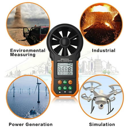 PM6252A Digital Anemometer Handheld Wind Speed Meter for Air Anemometer ...