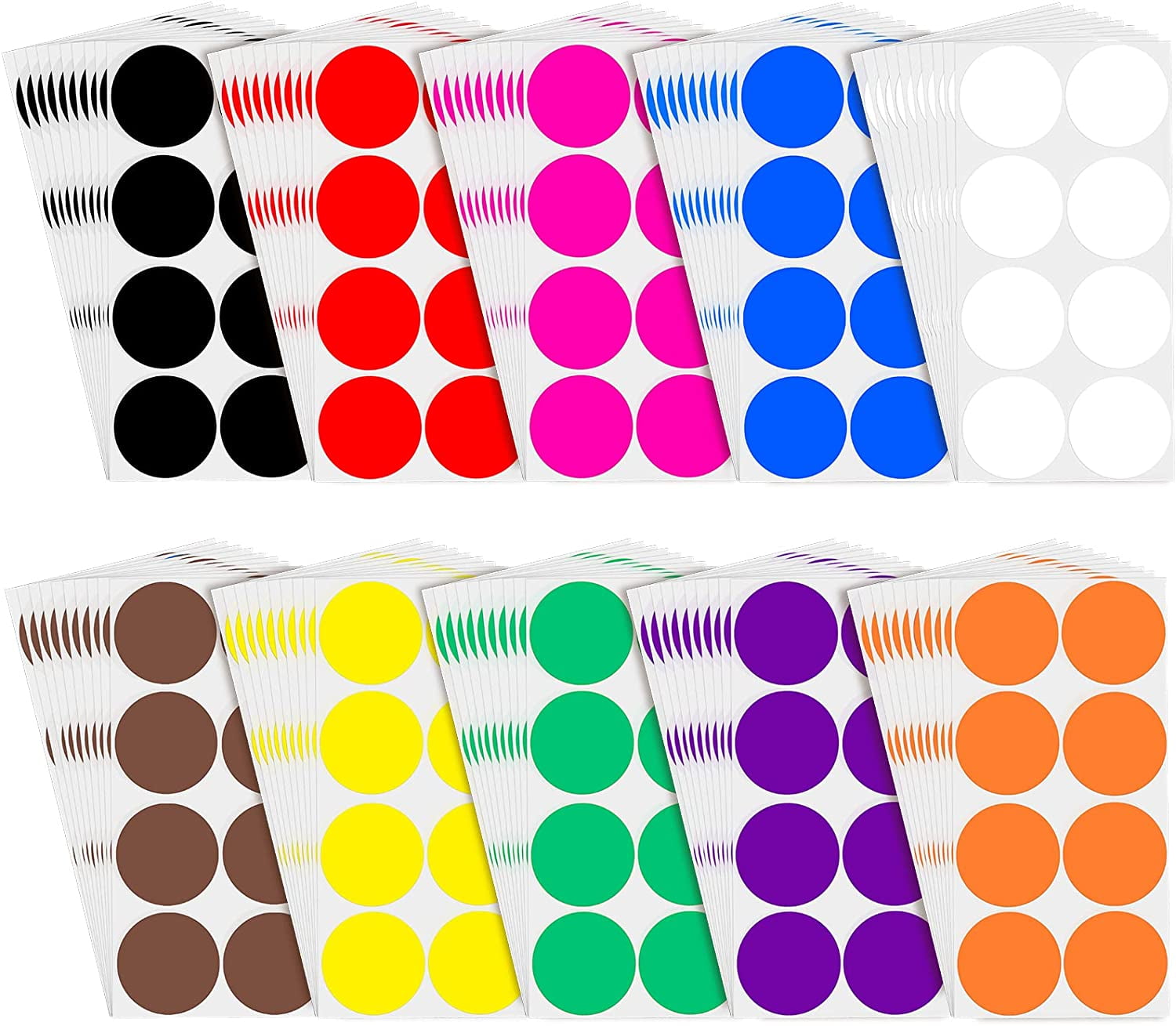 2'' Round Color Coding Stickers, Circle Dot Labels, Self-Adhesive Solid ...