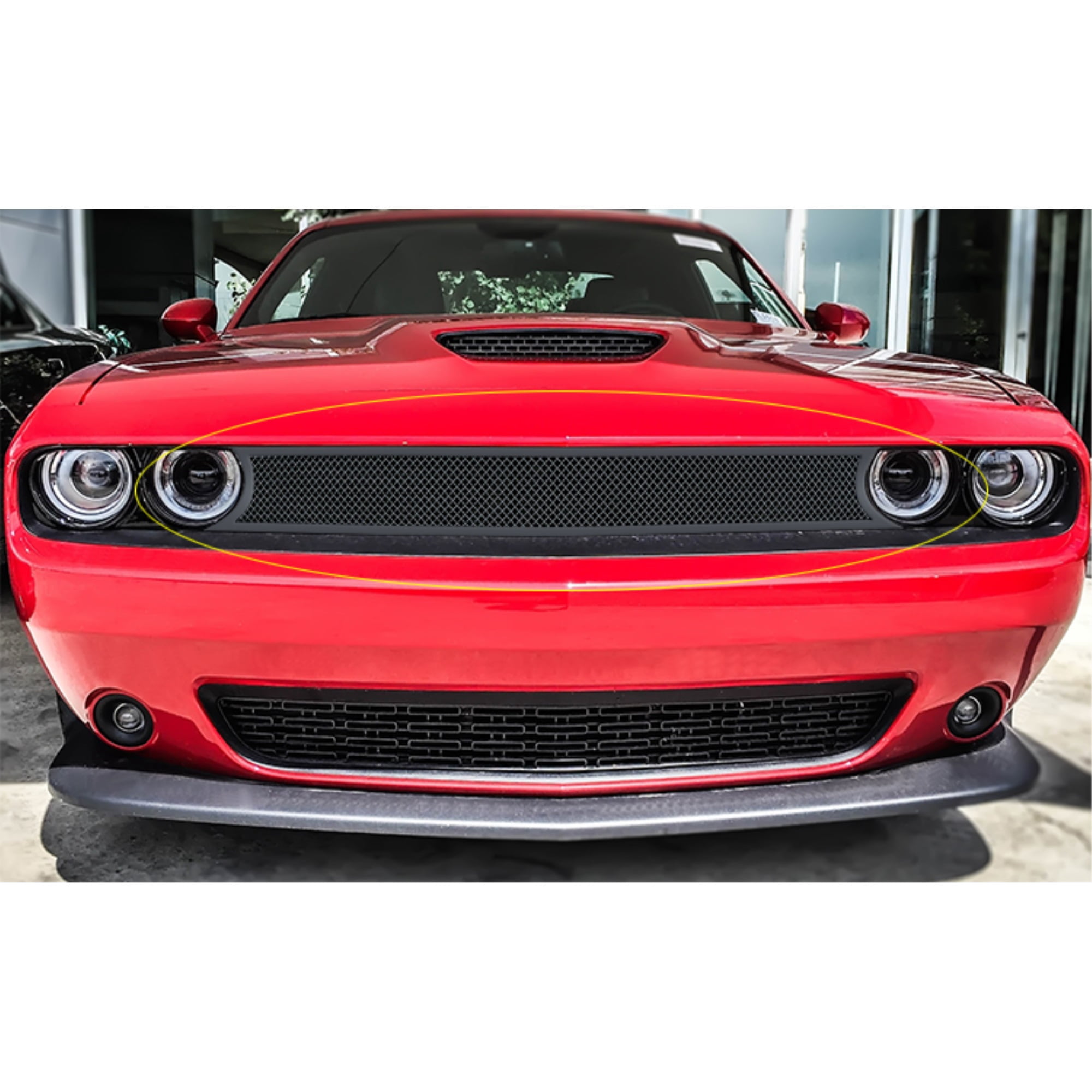 APS 2015-2023 Dodge Challenger Black Wire Mesh Grille 1.8 mm wire mesh ...