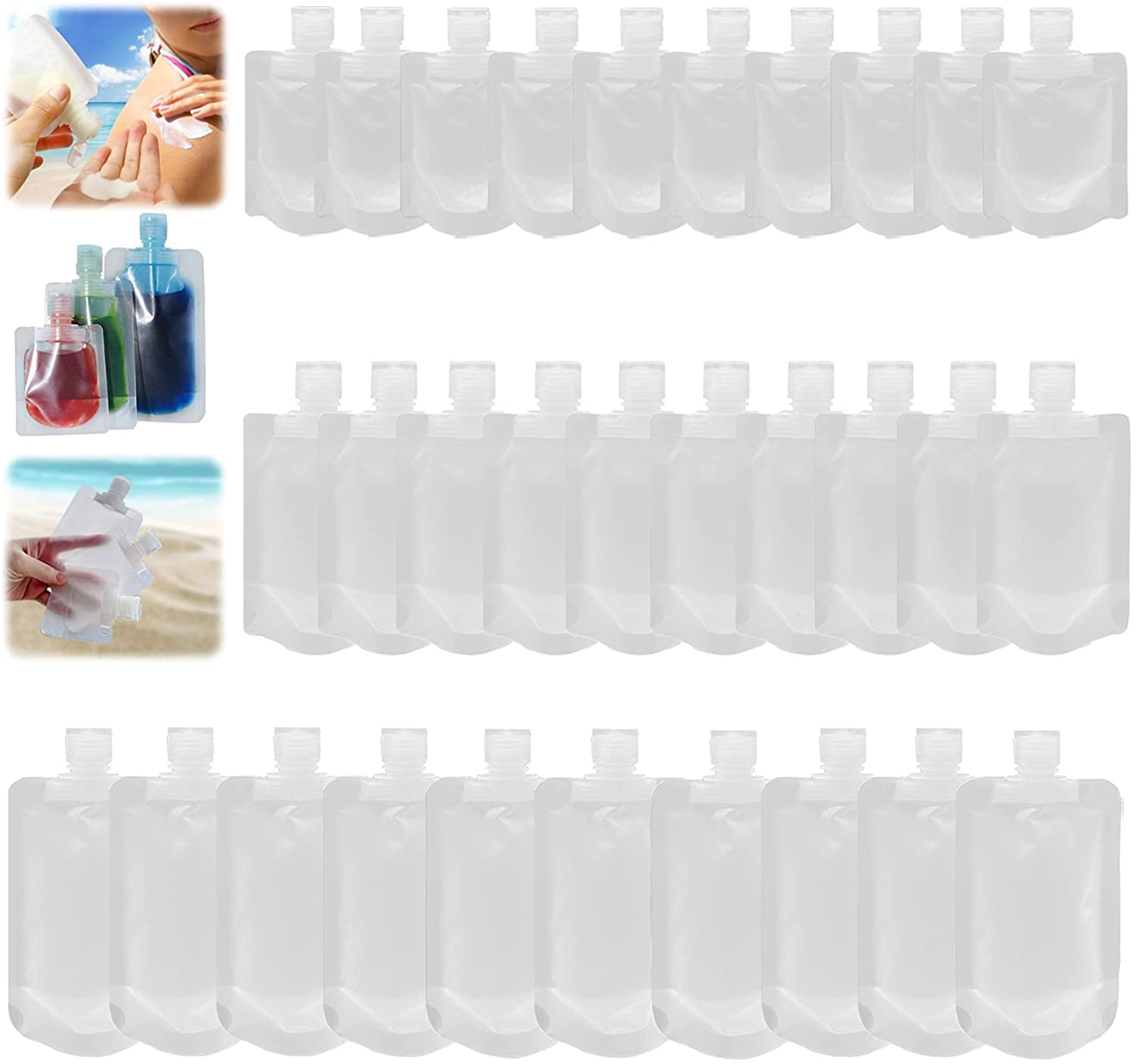 15 Pieces Portable Travel Fluid Makeup Packing Bag, Leak Proof ...