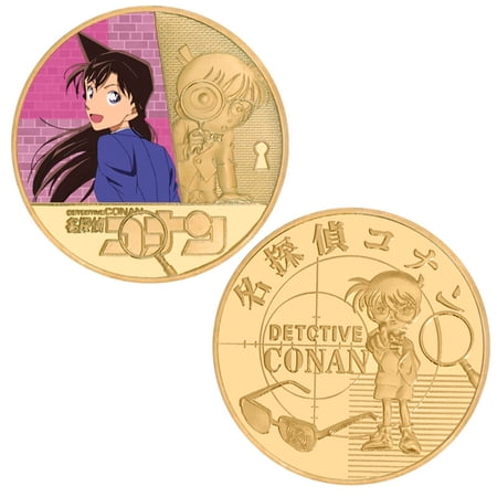 Amyove Anime Detective Conan Commemorative Coin With Gift Box Cartoon ...