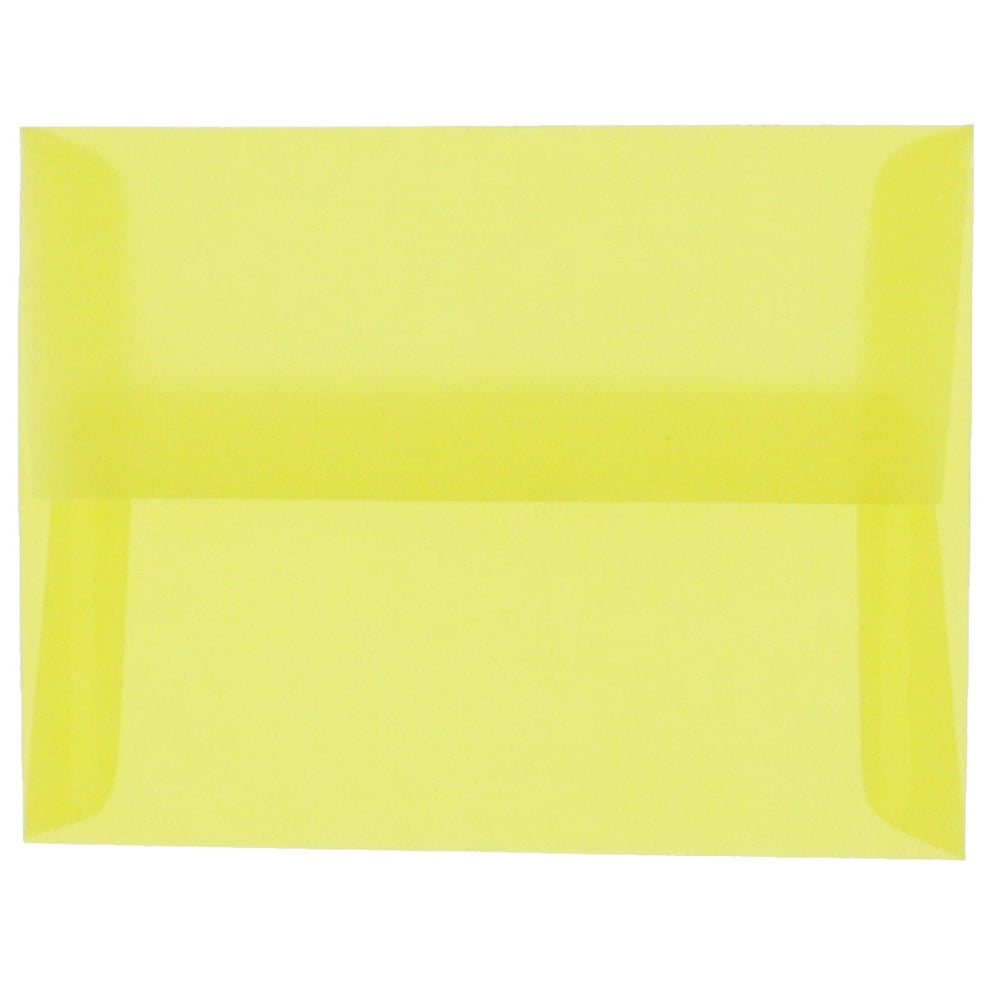 JAM Paper - A2 (4 3/8 x 5 3/4) Primary Yellow Translucent Vellum (see ...