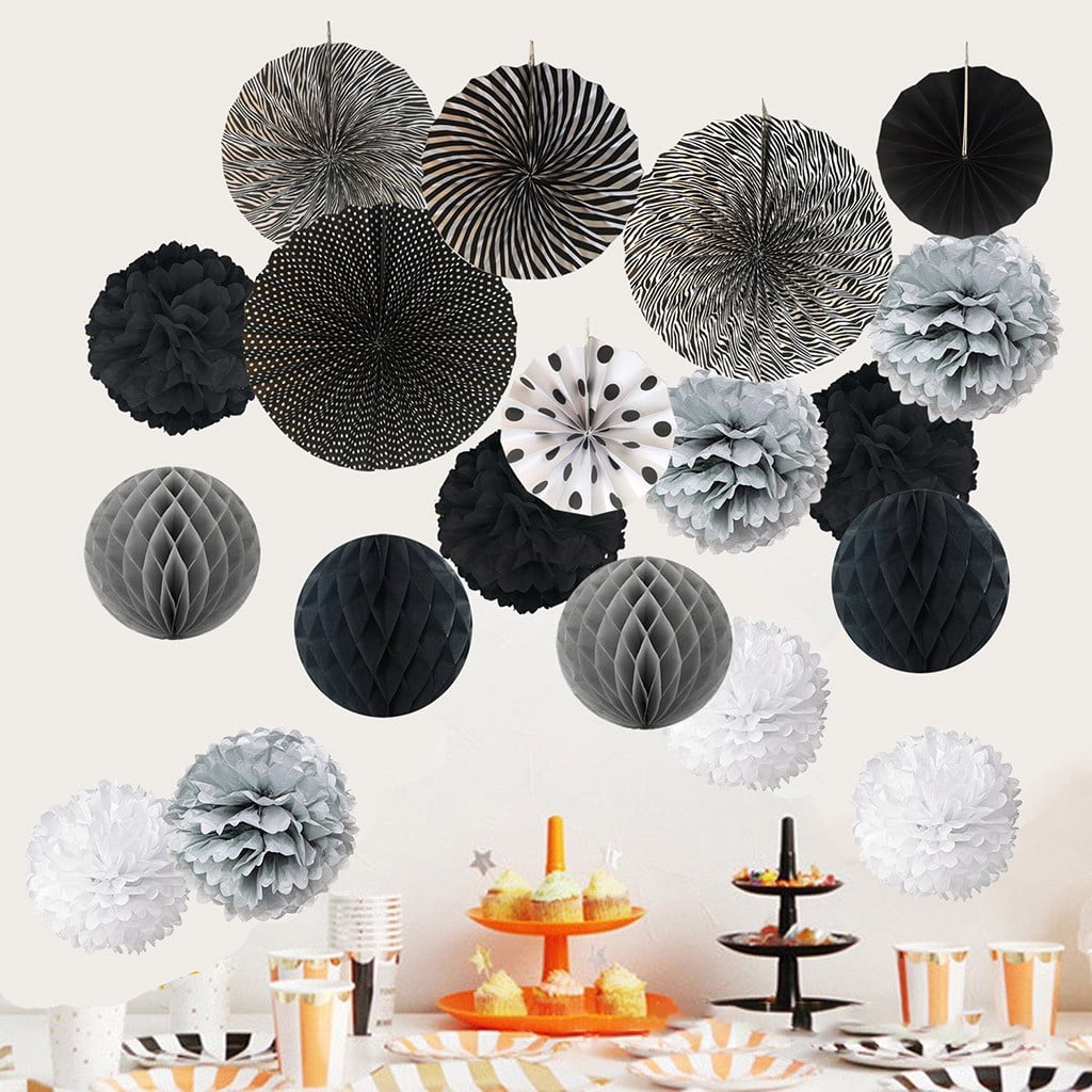 Pgeraug Paper flower Hanging Paper Fans Flower Ball Tissue Paper Flower ...