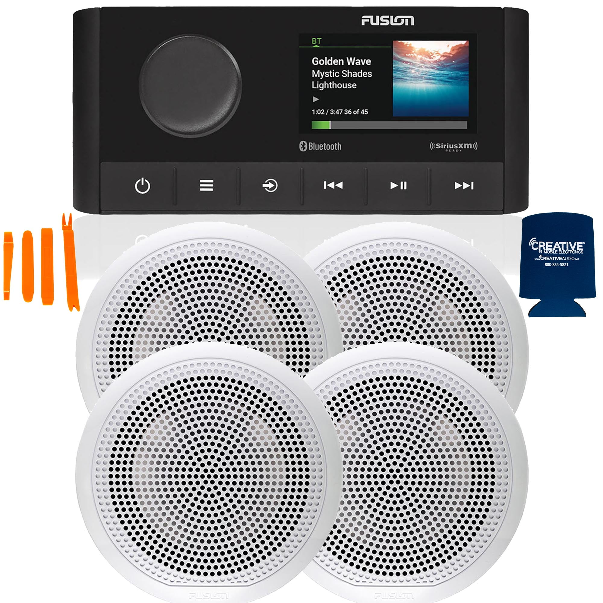 Fusion MS-RA210 Marine AM/FM/BT/NEMA2000/Sirius XM Ready Stereo with 2 ...