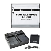 LI-50B Battery 2-Pack Bundle with Rapid Travel Charger and UltraPro ...