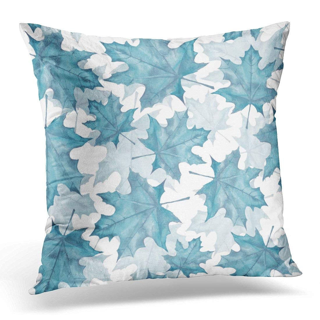 ARHOME Blue Fall Maple Leaves Watercolor Painting 9 White Leaf Throw ...