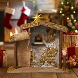 TOETOL Handcrafted Nativity Set Scene with Realistic Pieces, Wooden ...
