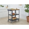 TRINITY 32" Bamboo Top Kitchen Cart w/Side Rack Dark Gray - Walmart.com