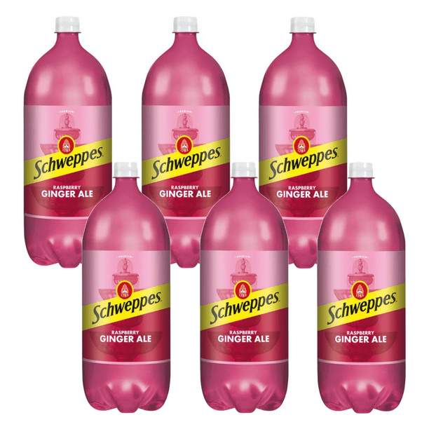 Schweppes Raspberry Ginger Ale, 2 L, 6 Bottles - Walmart.com